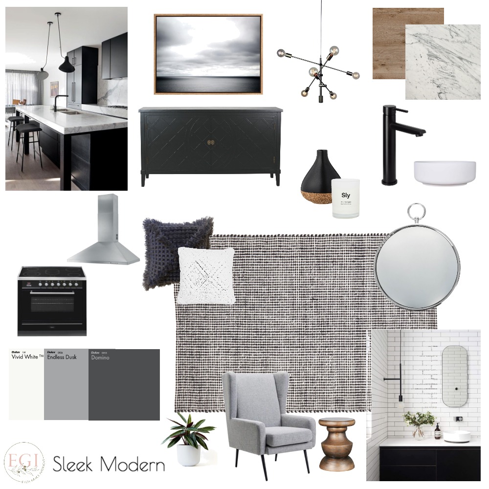 Sleek Modern Interior Design Mood Board by Eliza Grace Interiors ...