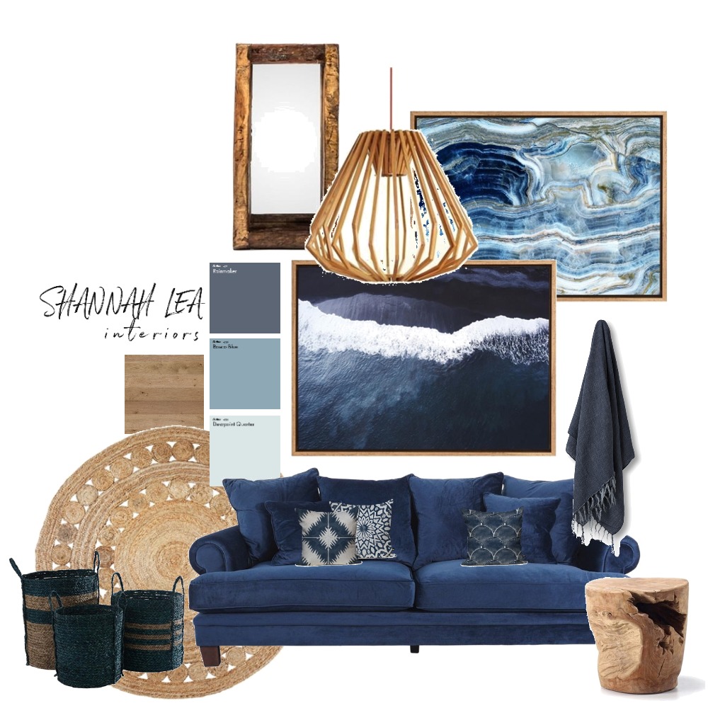 Blue Lounge Interior Design Mood Board by Shannah Lea Interiors | Style ...