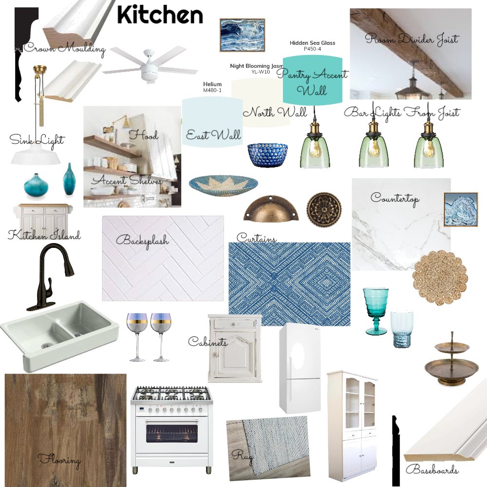 Rustic Beach Kitchen Interior Design Mood Board by LesliePelonero ...