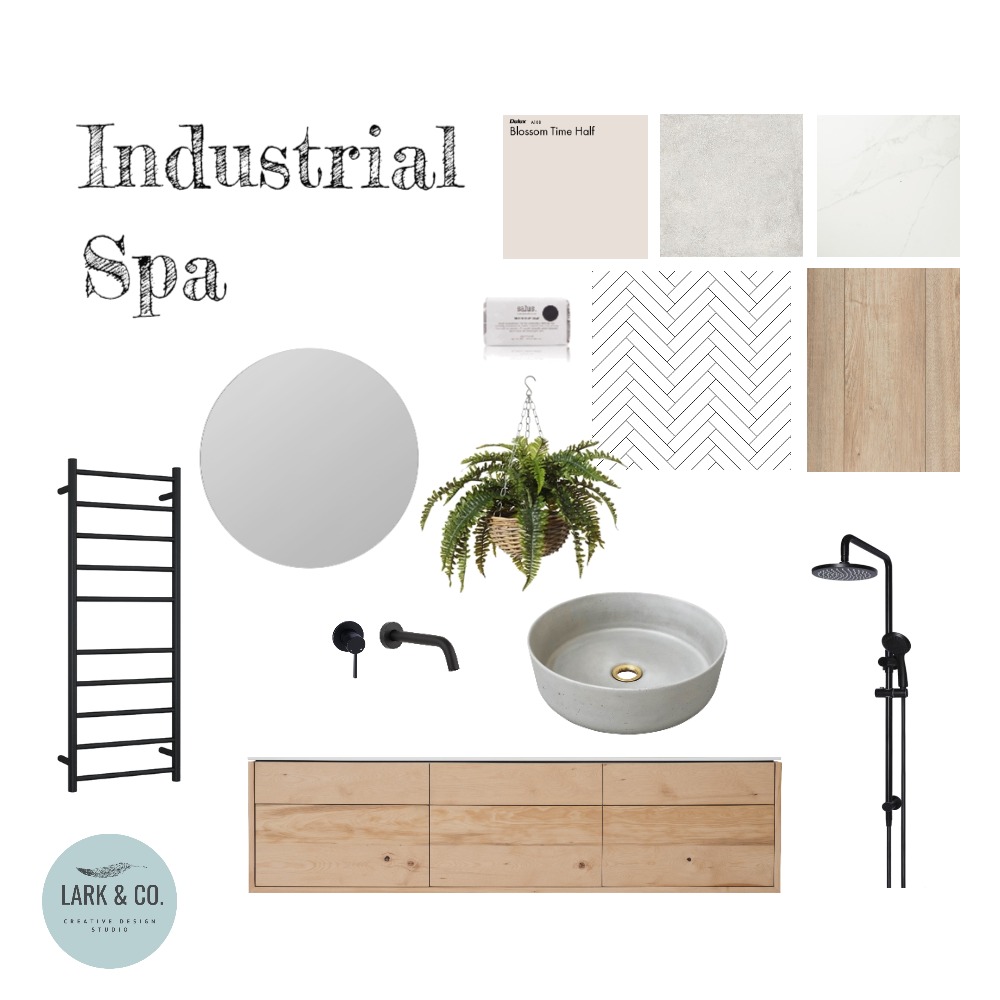 Industrial Spa Bathroom Interior Design Mood Board by Larkandco_uk ...