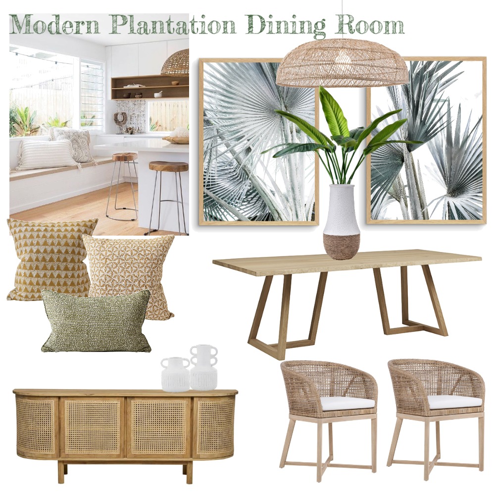 Tropical Dining Room Interior Design Mood Board by Dani Designs | Style ...