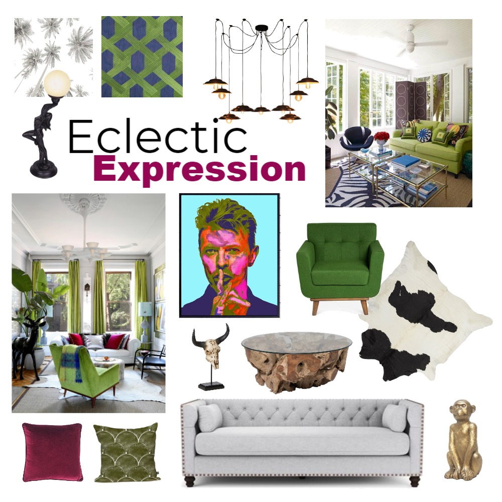Eclectic Expression Living Room Interior Design Mood Board by ...