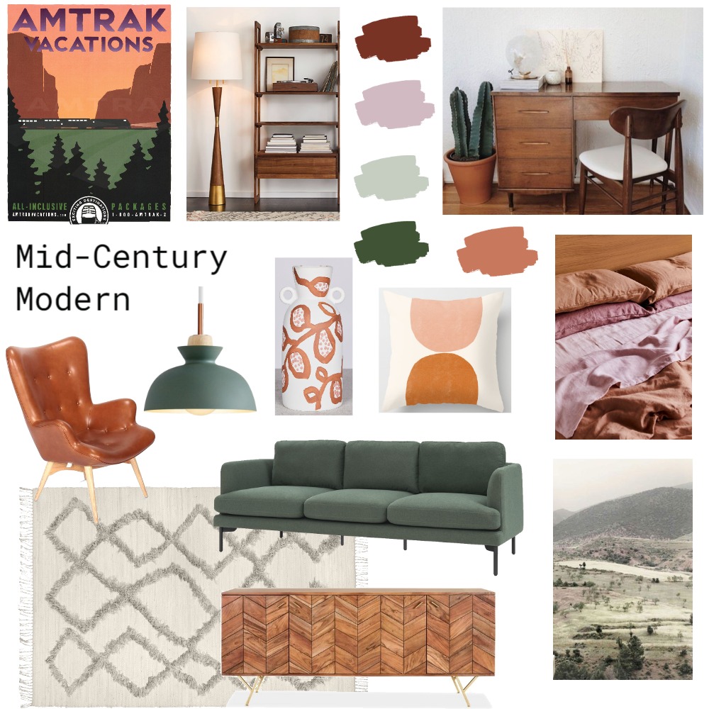 IDI Module 3 Mid-Century Modern Interior Design Mood Board by ...