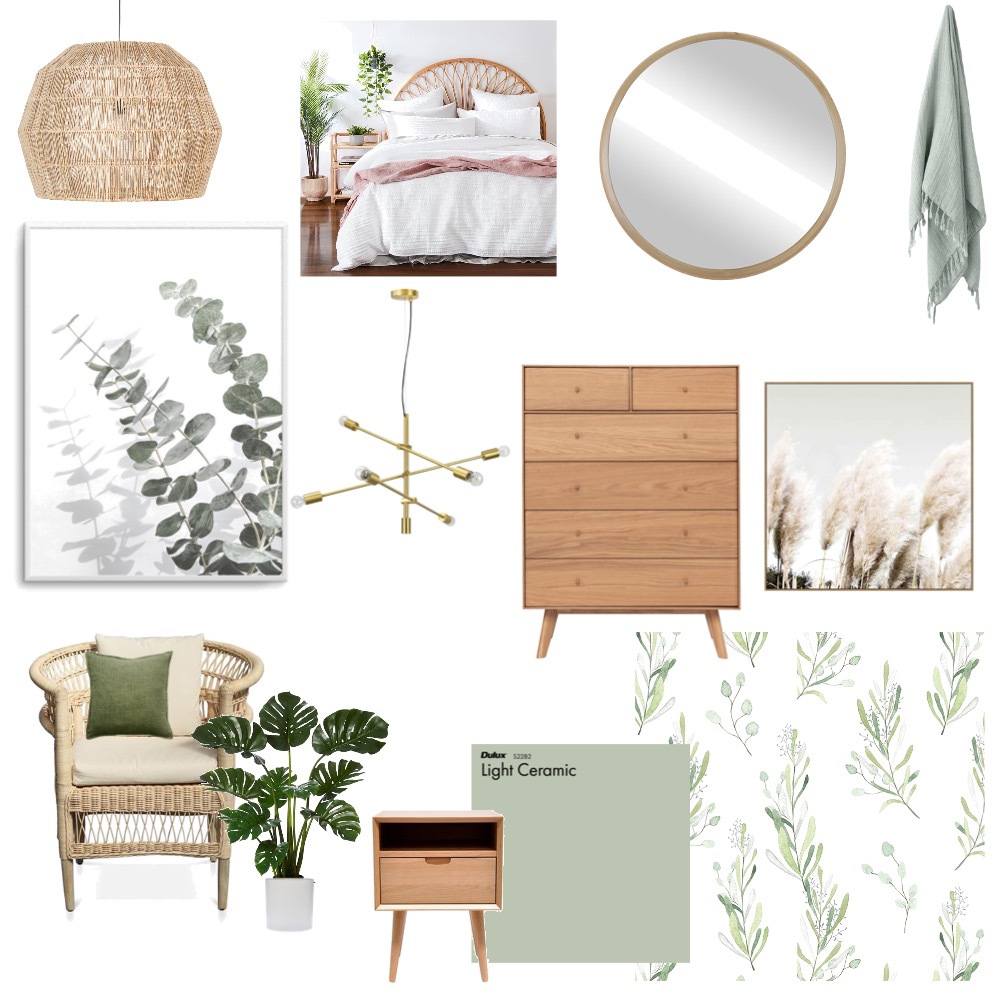 white, green and wood inspo Interior Design Mood Board by kph8502 ...