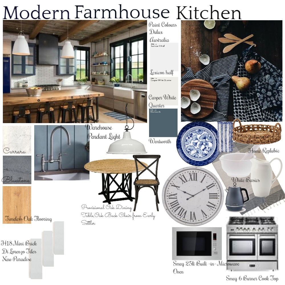 Farmhouse Kitchen Interior Design Mood Board by marinet | Style Sourcebook