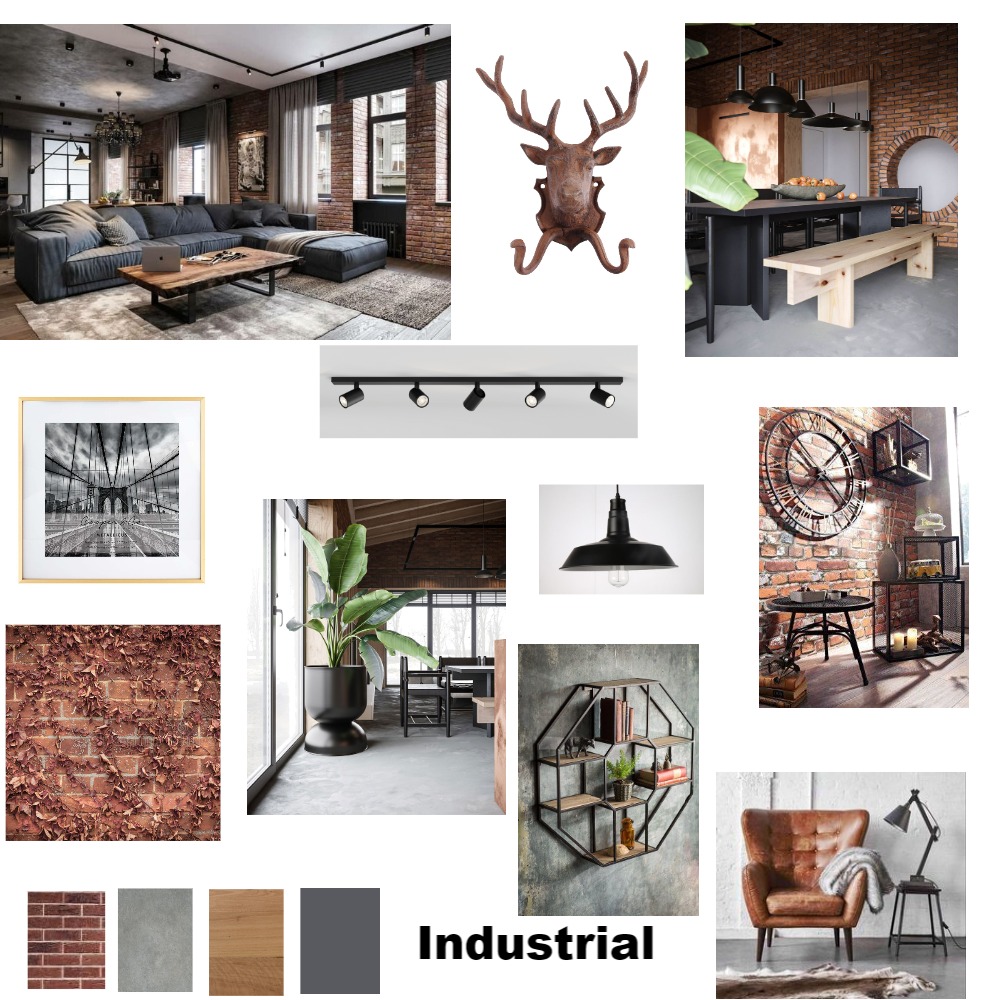 INDUSTRIAL MOOD BOARD Interior Design Mood Board by MONIKA RANI | Style ...